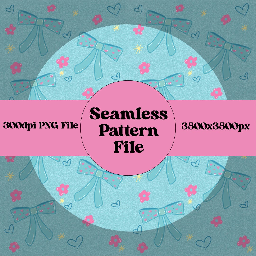 Bows in Blue Seamless Wallpaper, Preppy Bows Digital Paper PNG File ...