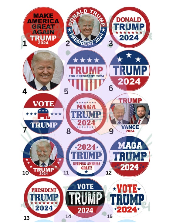 Donald Trump 2024 Presidential Election Pin Buttons Etsy