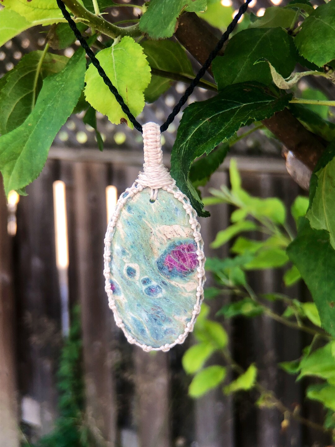 Ruby Fuchsite Pendant Necklace for Women, July Birthstone Jewelry,ruby ...