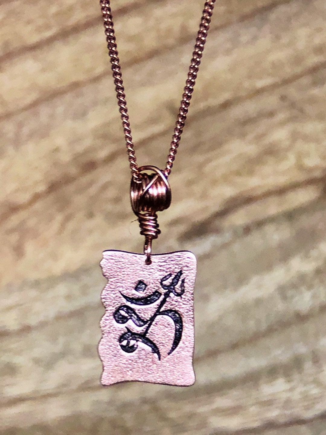 925 Rose Gold Swastik Trishul Pendant Necklace - Etsy