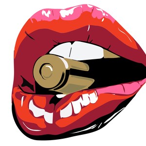 Red Lips,red Lips Svg, Tshirt Glamour Lips Bullet,red Lips With Bullet ...