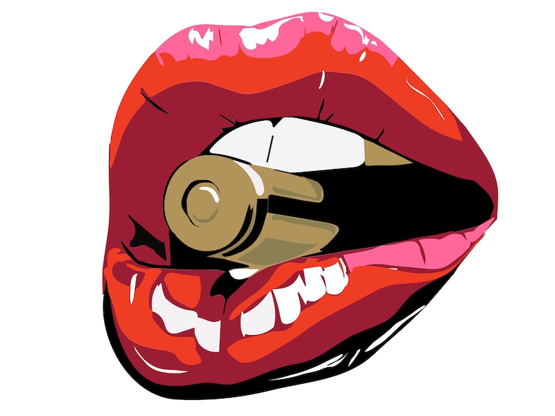 Valentine Glamour Red Lips With Bullet, Printable Vector (svg, Eps, Pdf ...