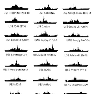 US Navy Warship SVG Bundle: 22 Ship Silhouettes (digital Download) - Etsy