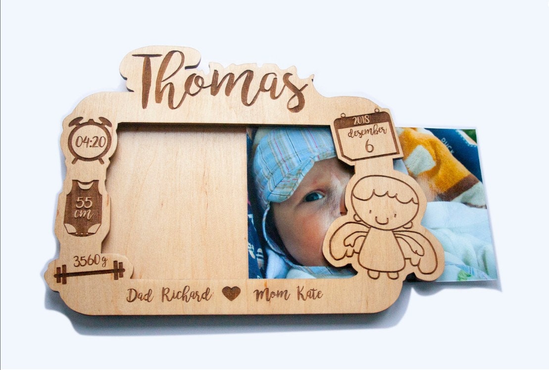 Personalized Birth Announcement Picture Frame Newborn Gift | Etsy
