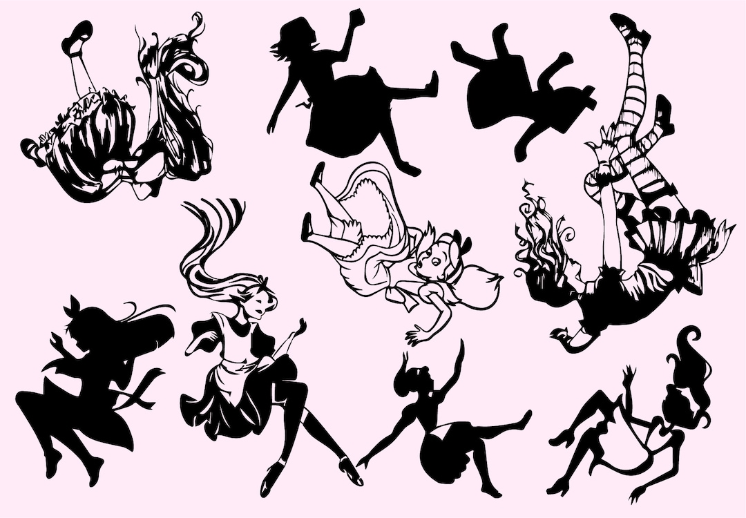 Falling Down the Rabbit Hole Svg,alice in Wonder Svg,alice Falling Down ...