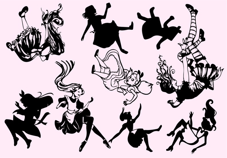 Alice in Wonder SVG Bundle: Falling Down the Rabbit Hole Clipart ...