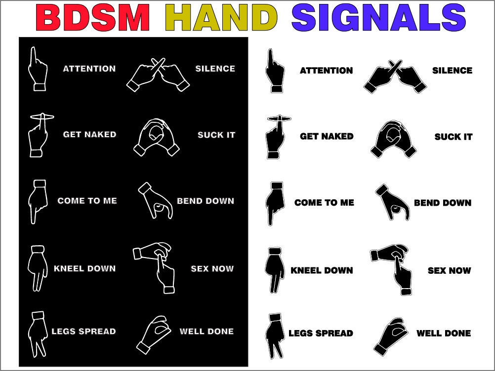 BDSM Bdsm hand symbol set Bdsm svg Master Sign Language | Etsy