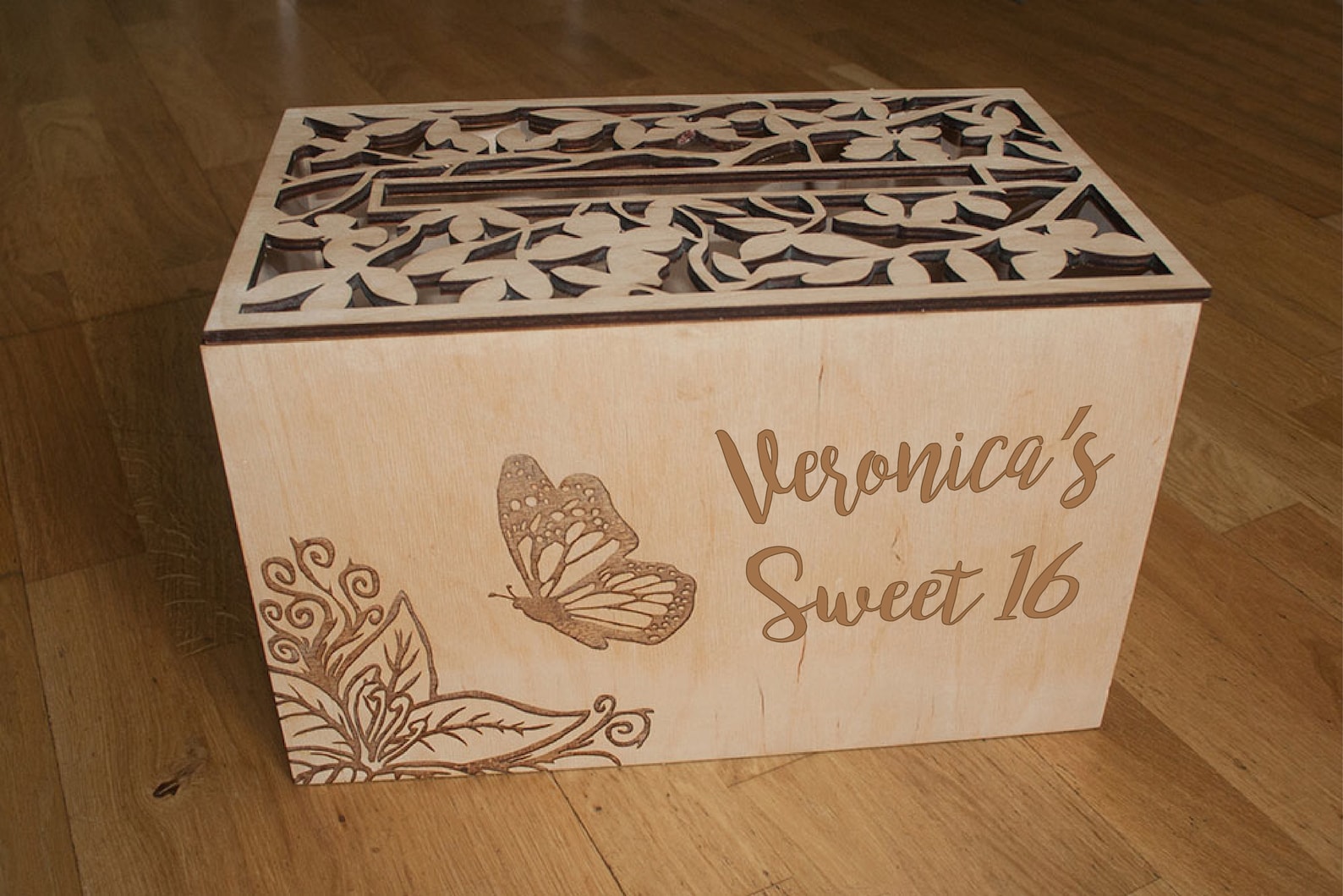 Sweet 16 Card Box - Personalized Birthday Card Box, Custom Card Box ...