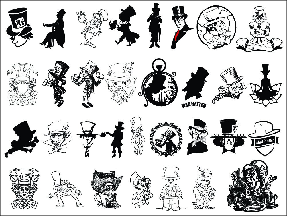 Mad HAT Set 32 Mad Hats Set Svg Mad Svgwonder Svg - Etsy