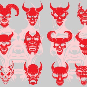Vintage Devil Horns Vector Art, Satan Demon SVG, Cricut Cut File - Etsy