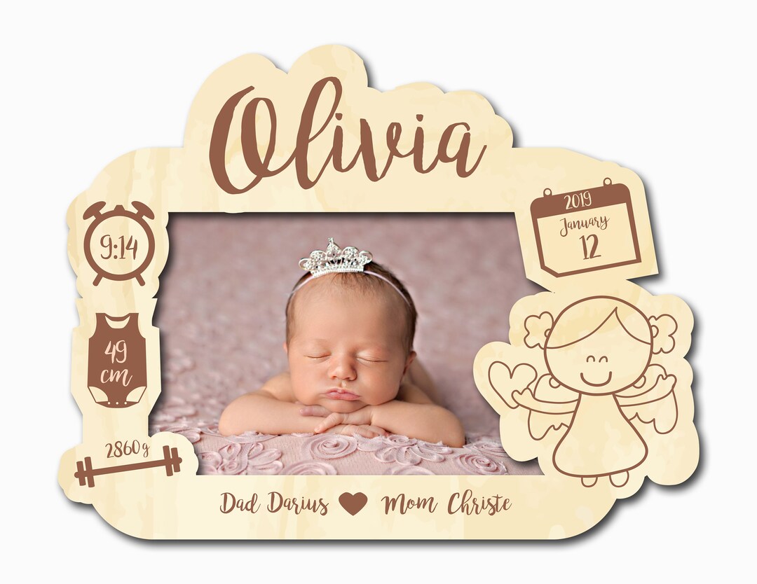 Personalized Birth Announcement Picture Frame Newborn - Etsy