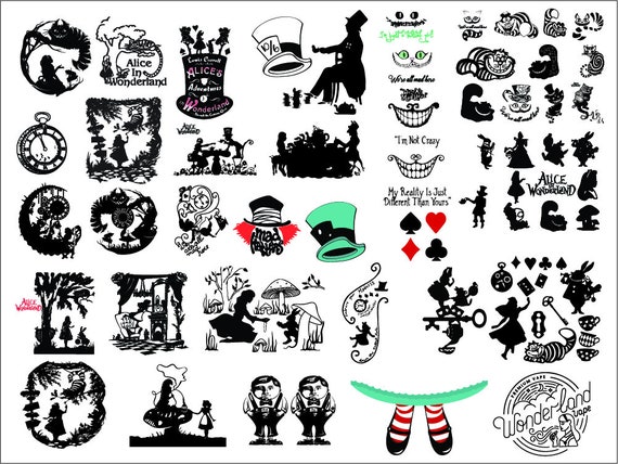 Alice in Wonder Svg Alice Bundle Set Svg White Rabbit Svg - Etsy UK