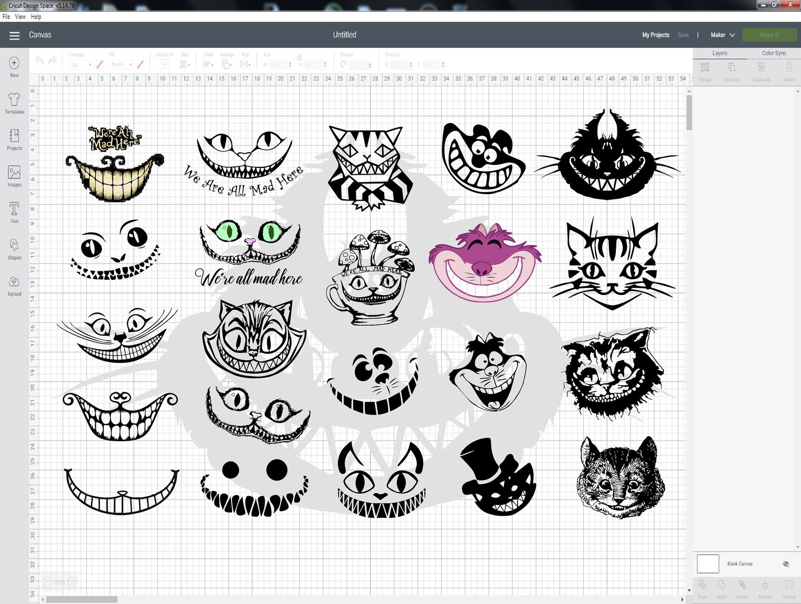 Whimsical Cat Smile SVG Set | Grinning Faces Clipart Bundle for Crafts ...