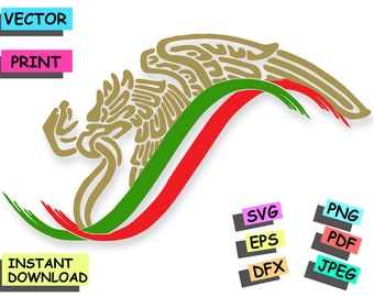 Sello Del Aguila Split Monogram Mexican Eagle Aguila Cut - Etsy