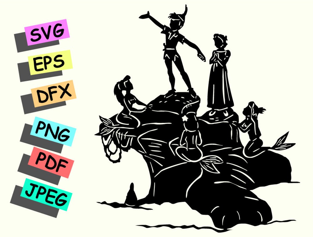 Pan Svg,prate Svg, Mermaid Svg, Peter Svg, Wendy Svg, Mermaid Lagoon ...