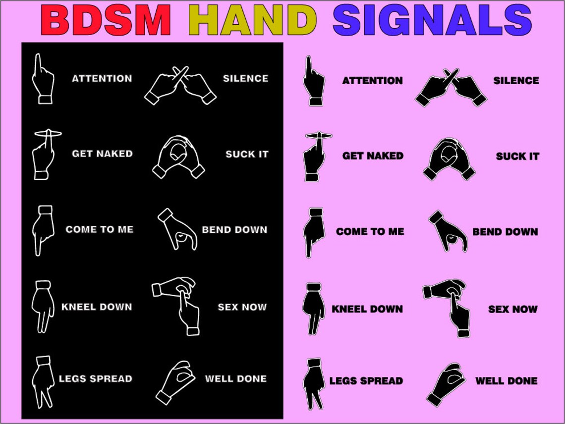 BDSM Bdsm hand symbol set Bdsm svg Master Sign Language | Etsy
