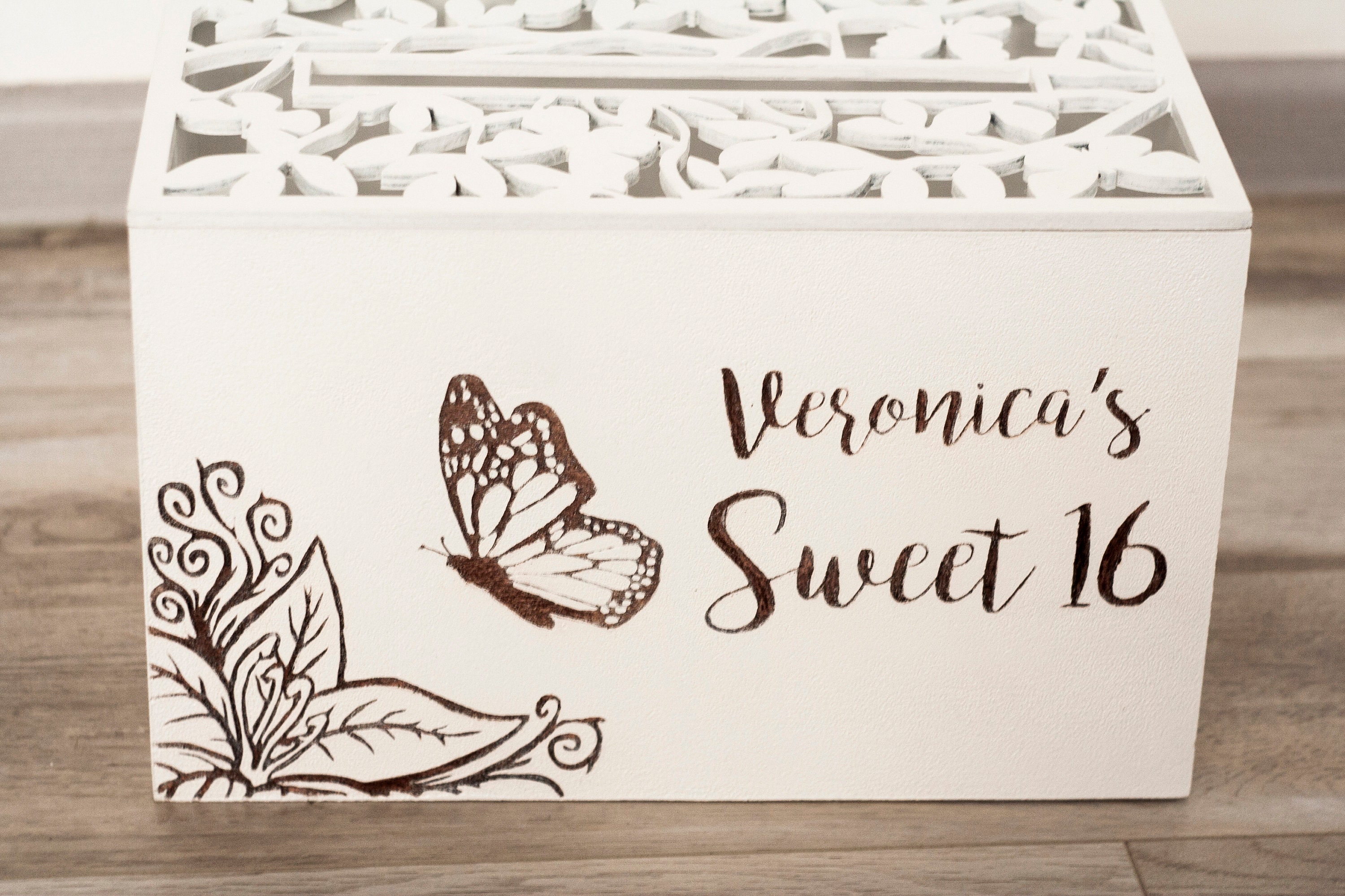 Sweet 16 Card Box - Personalized Birthday Card Box, Custom Card Box ...
