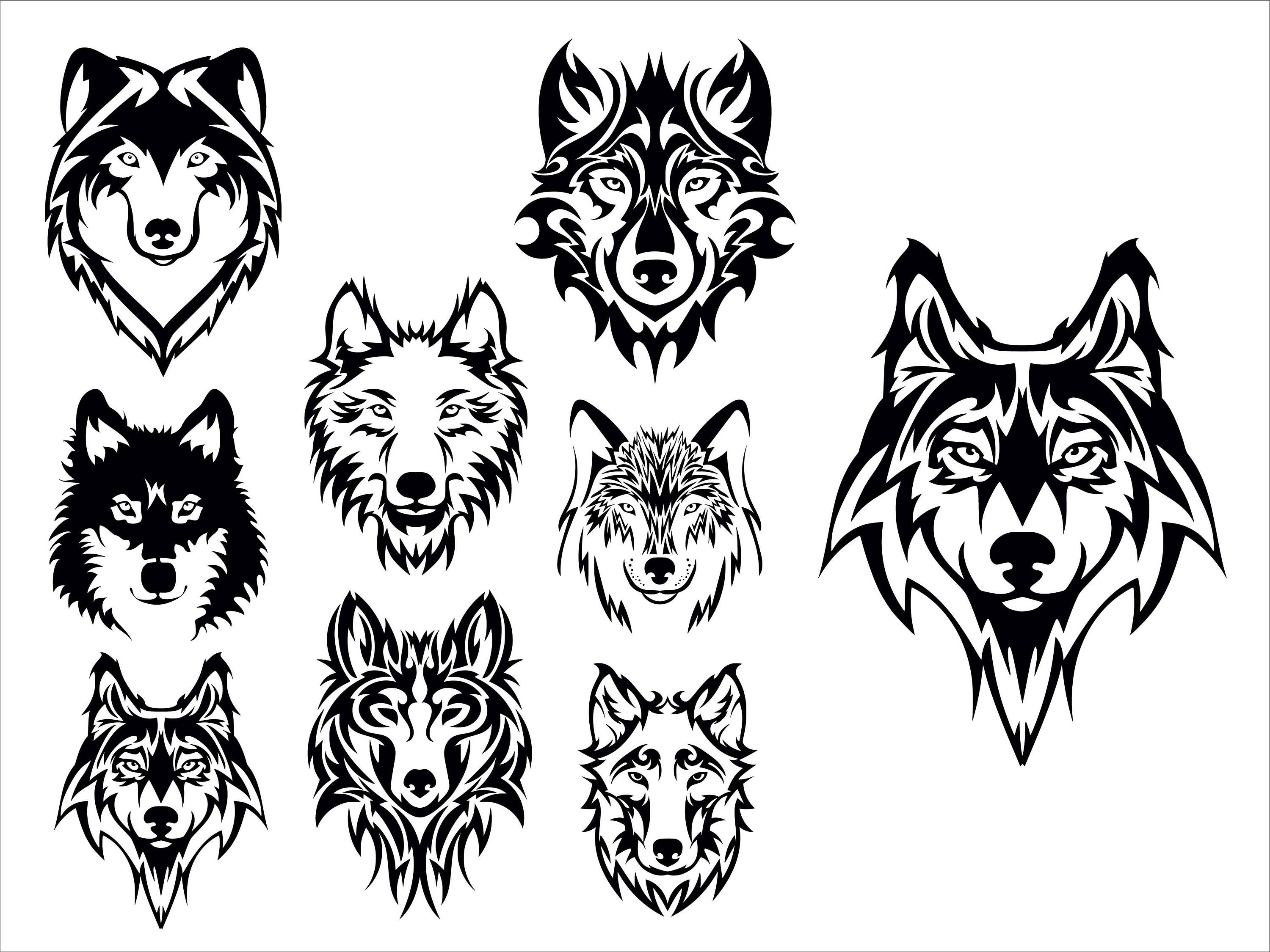 Art & Collectibles Drawing & Illustration Silhouette Wolf Cut file Wolf ...