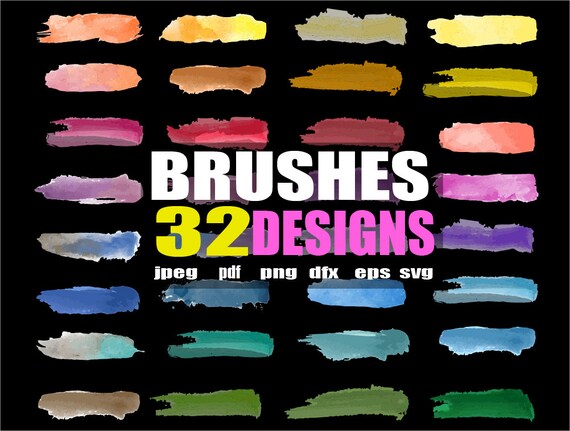 Paint brush stroke svg bundle hand drawn brush stroke svg | Etsy
