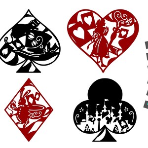Alice Cards Svg,alice in Wonder Svg/cheshire Cat Svg Clipart/cards ...