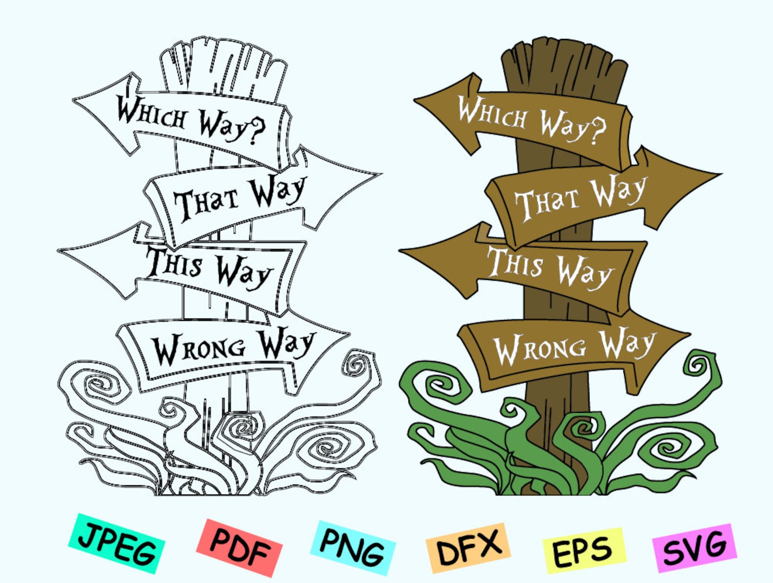 Whimsical Arrow Sign SVG | Fantasy Tea Party Wall Decor Clipart for DIY ...