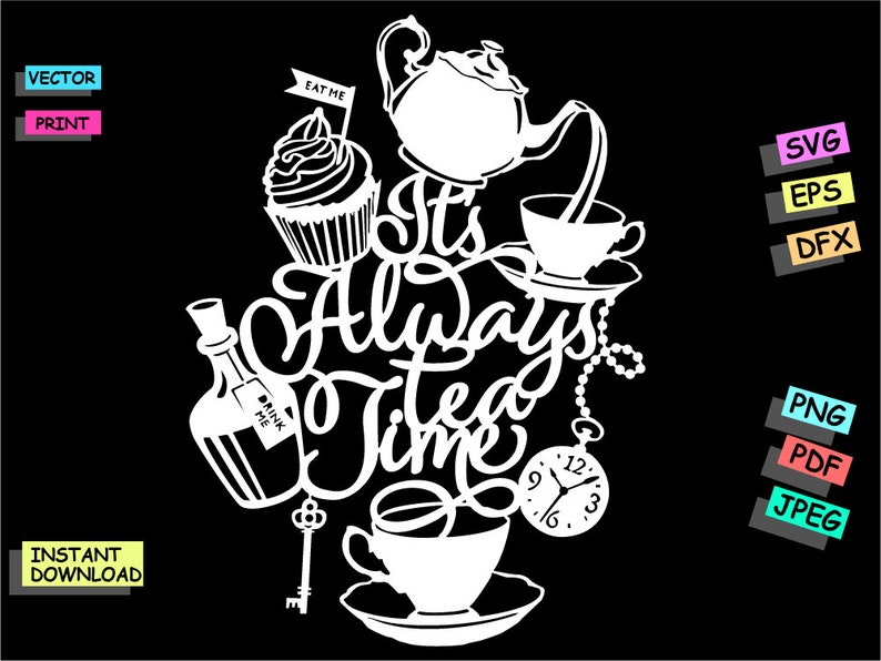 Its Allways Tea Time Svg Teatime Party Party Svgmad - Etsy