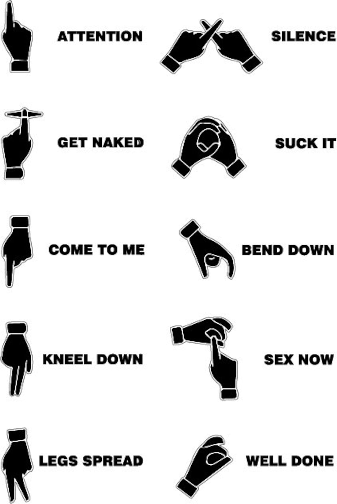 BDSM Bdsm hand symbol set Bdsm svg Master Sign Language | Etsy