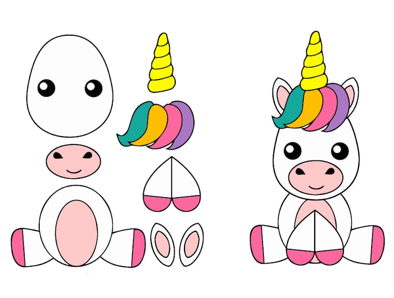 Unicorn сraft for Kids Build a Unicorn Unicorn Puzzle Svg | Etsy