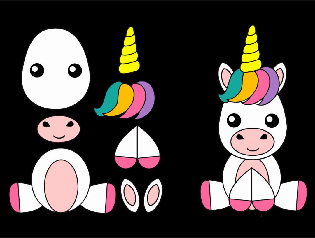 Unicorn сraft for Kids, Build a Unicorn, Unicorn Puzzle Svg, Unicorn ...