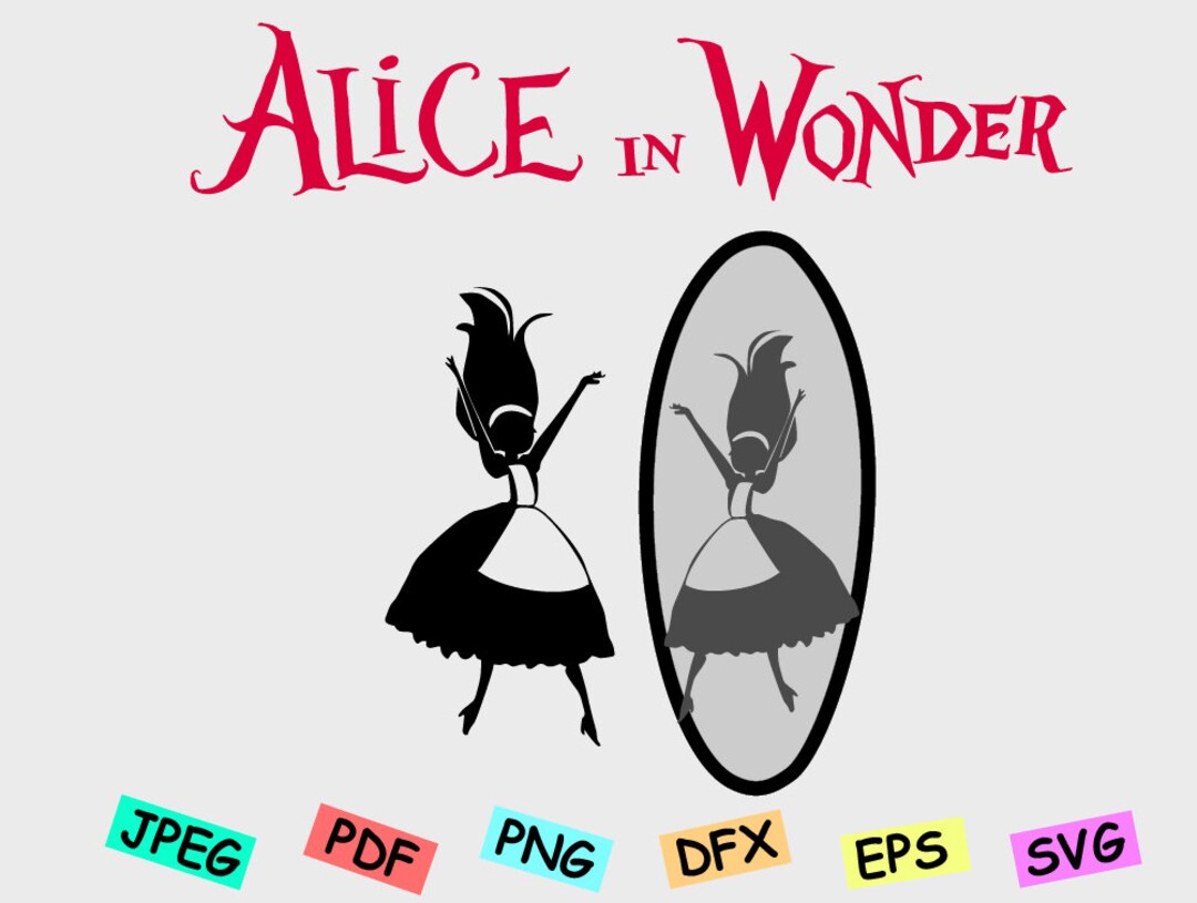 Alice in Mirror Svg, Alice in Wonder Svg, Alice and Mirror Svg ...