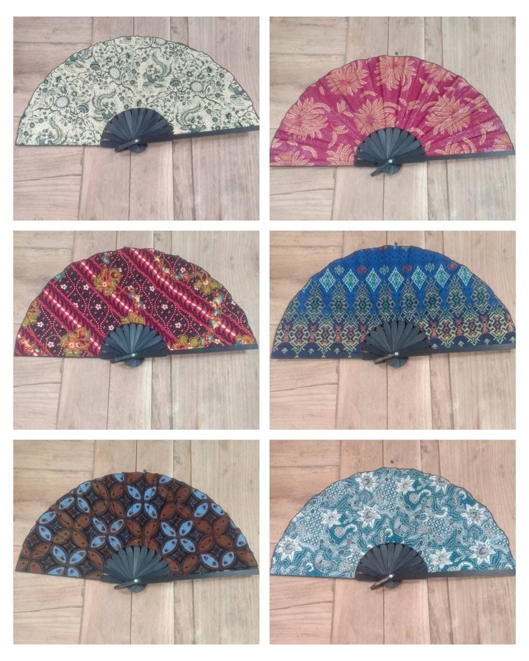 ECO-RESPONSIBLE Foldable Fans in Bamboo and Batik Fabric - Etsy