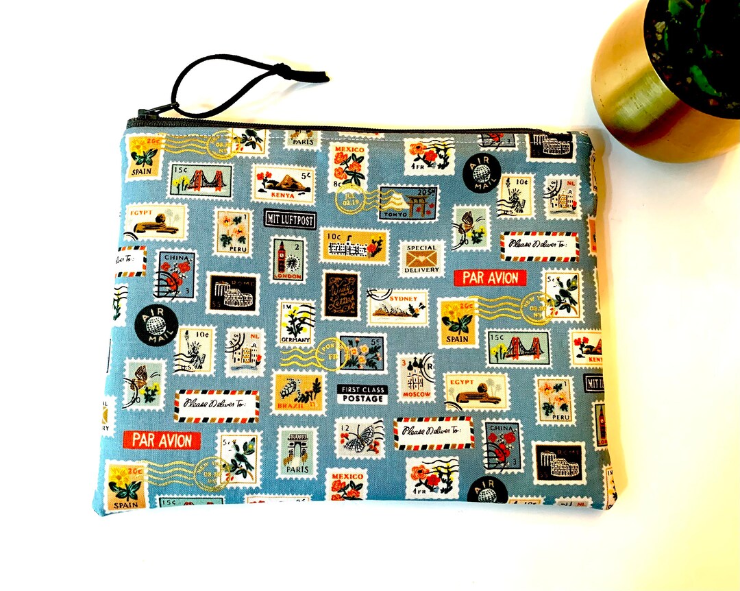 Rifle Paper Co Travel Bag Clutch Zipper Pouch Postage - Etsy