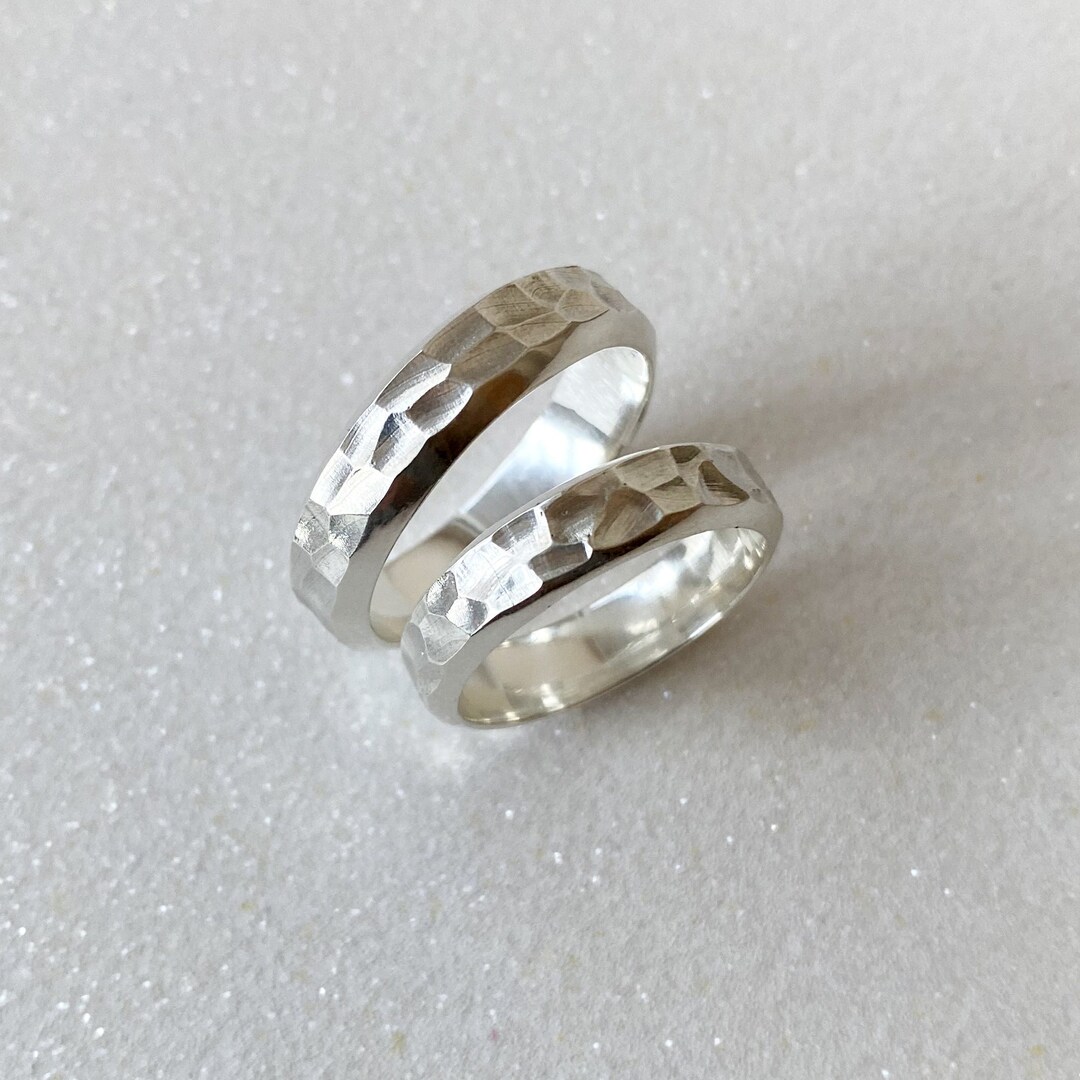 Matching Solid Gold Wedding Rings Set, Couple Bands in Solid 14k Gold ...