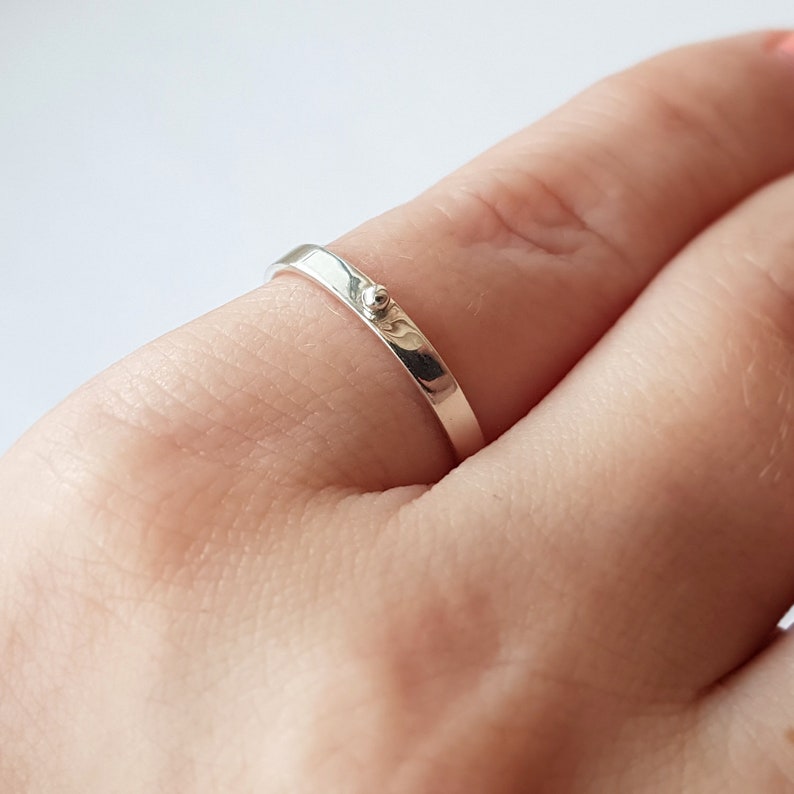 Pinky finger ring Simple sterling silver ring Minimalist | Etsy