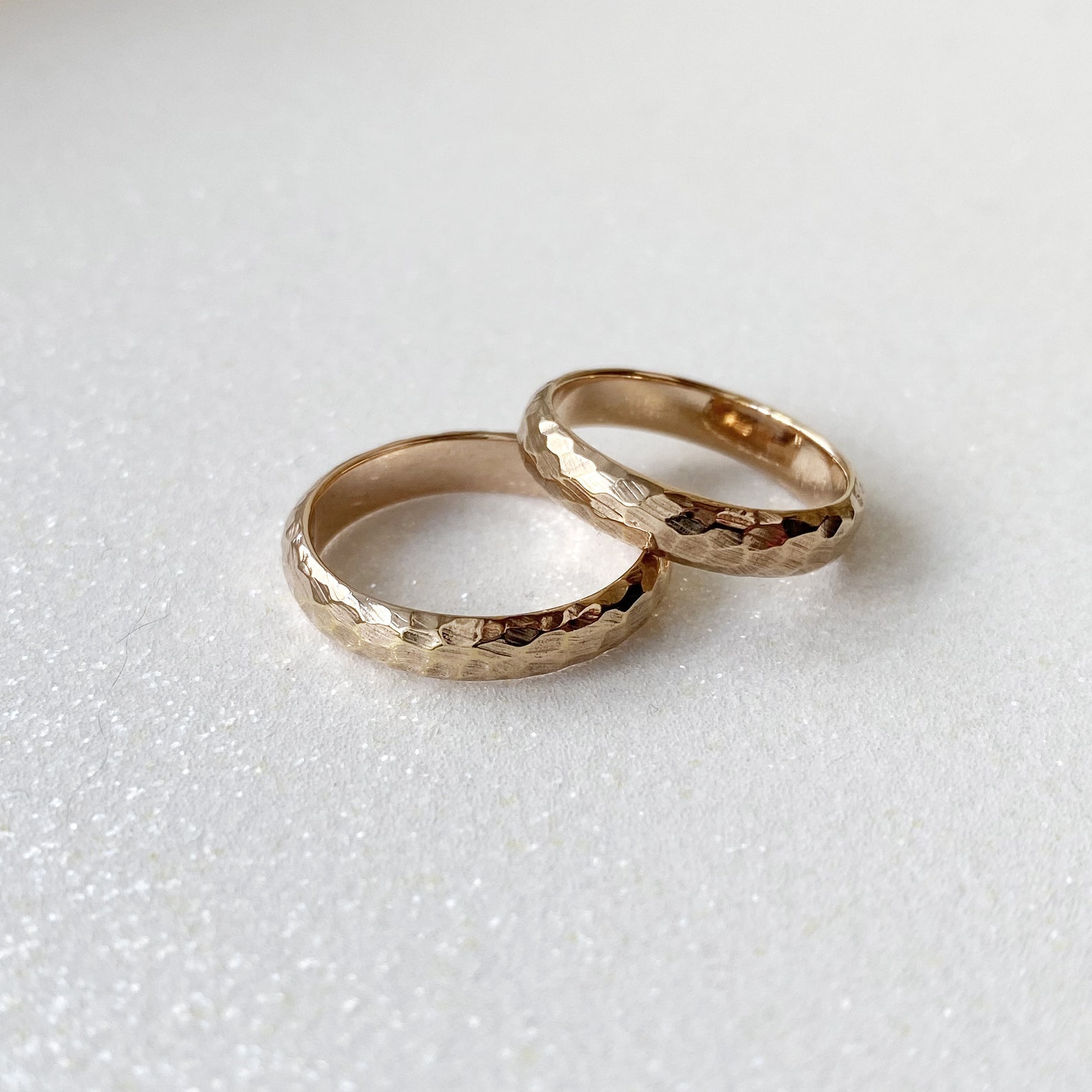 Matching Solid Gold Wedding Rings Set Wedding Rings for - Etsy