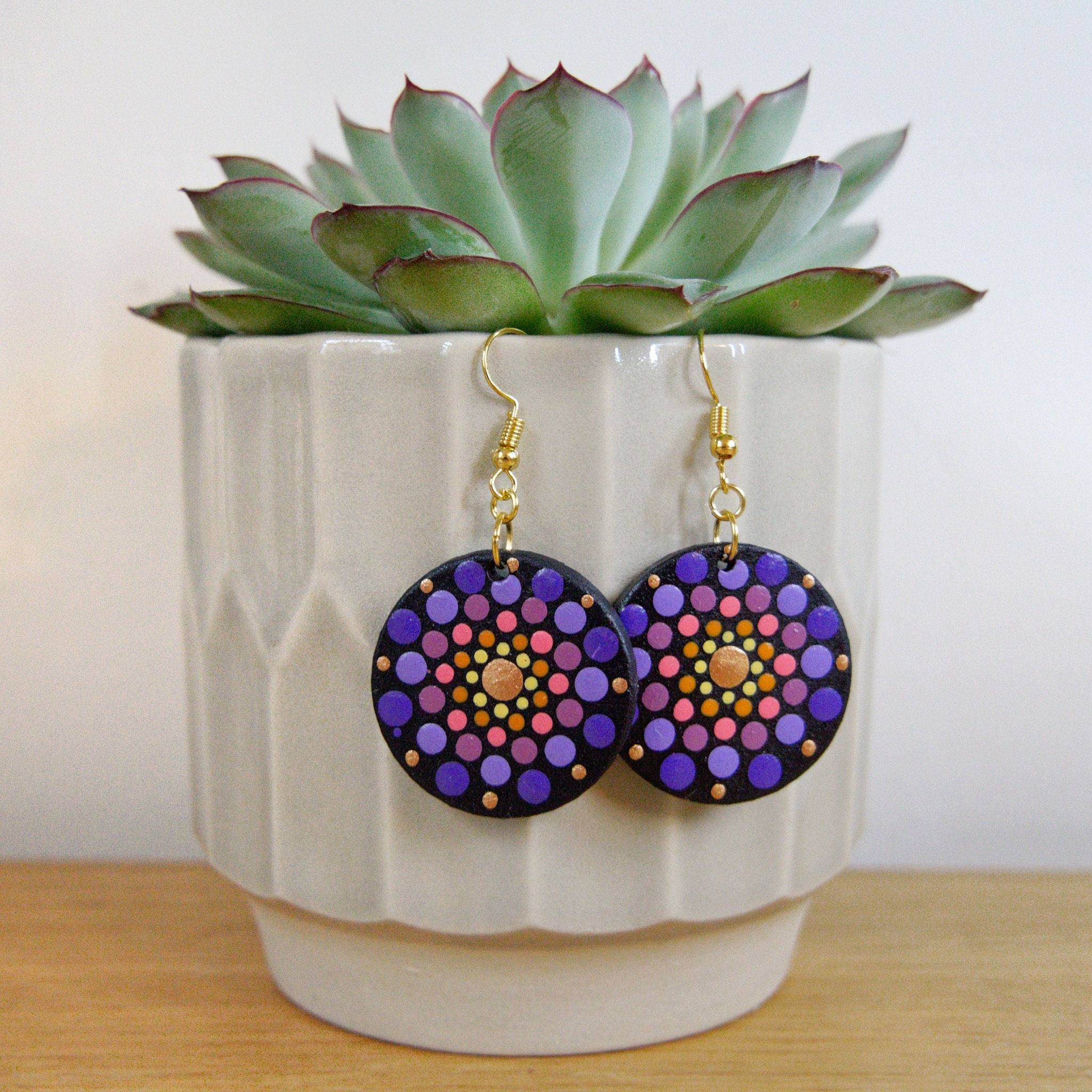 Dot Mandala Earrings - Etsy