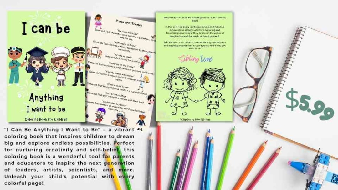 I Can Be Anything I Want to Be Coloring Book for Children - Etsy