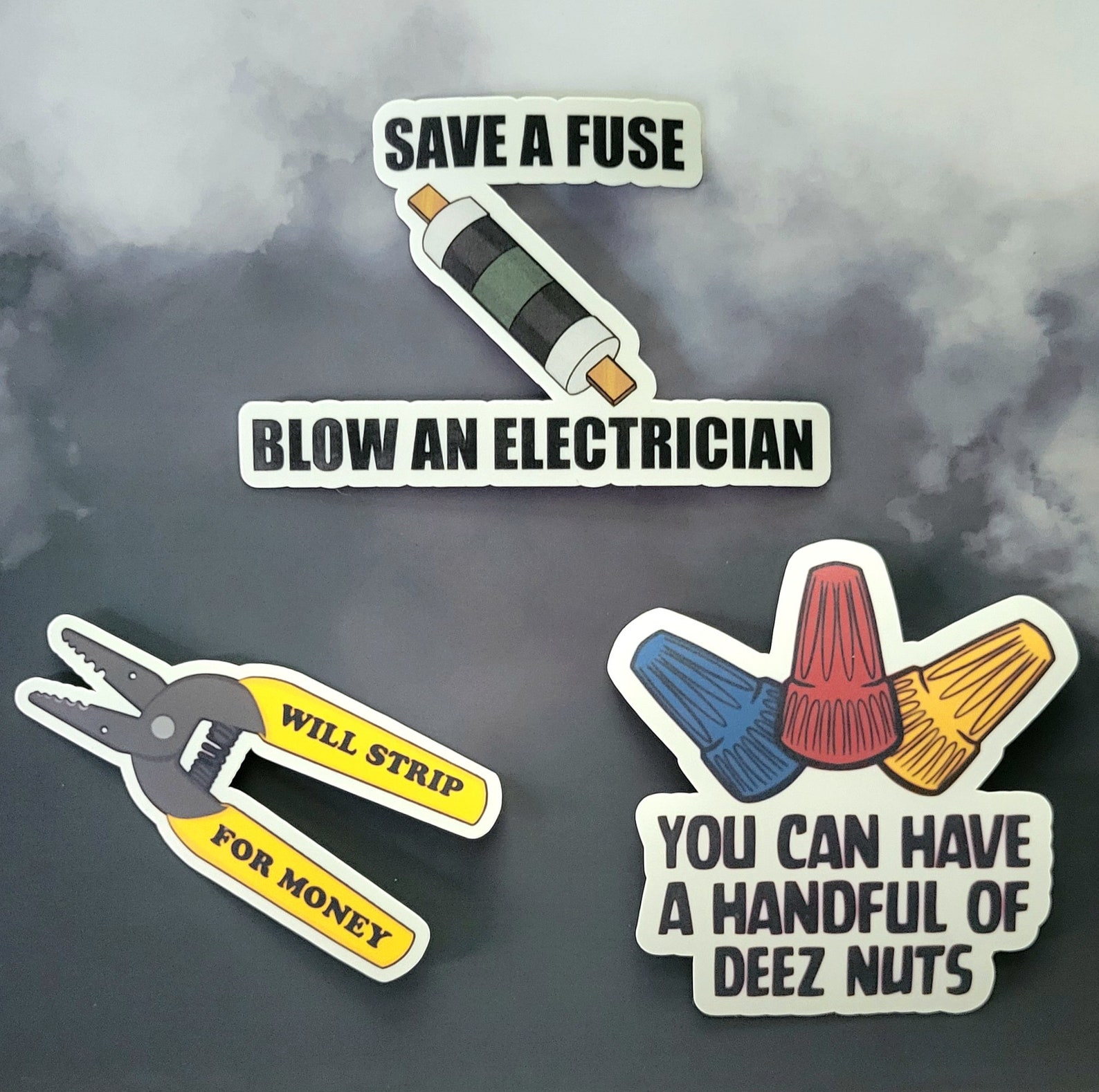 Electrician Vinyl Sticker Bundle, Waterproof, Electrician Humor ...
