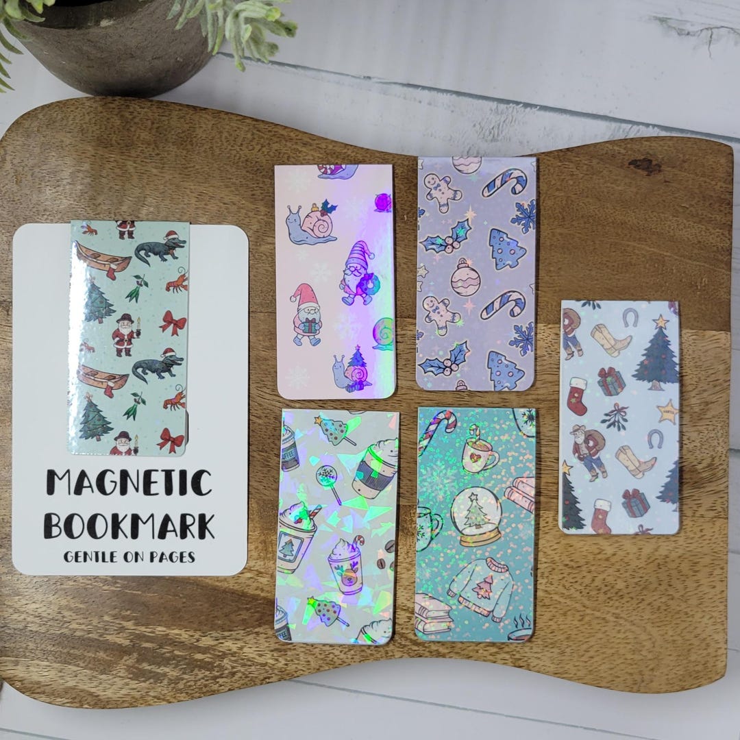 Christmas Magnetic Bookmark Set – Bundle of 6 Holiday Bookmarks ...