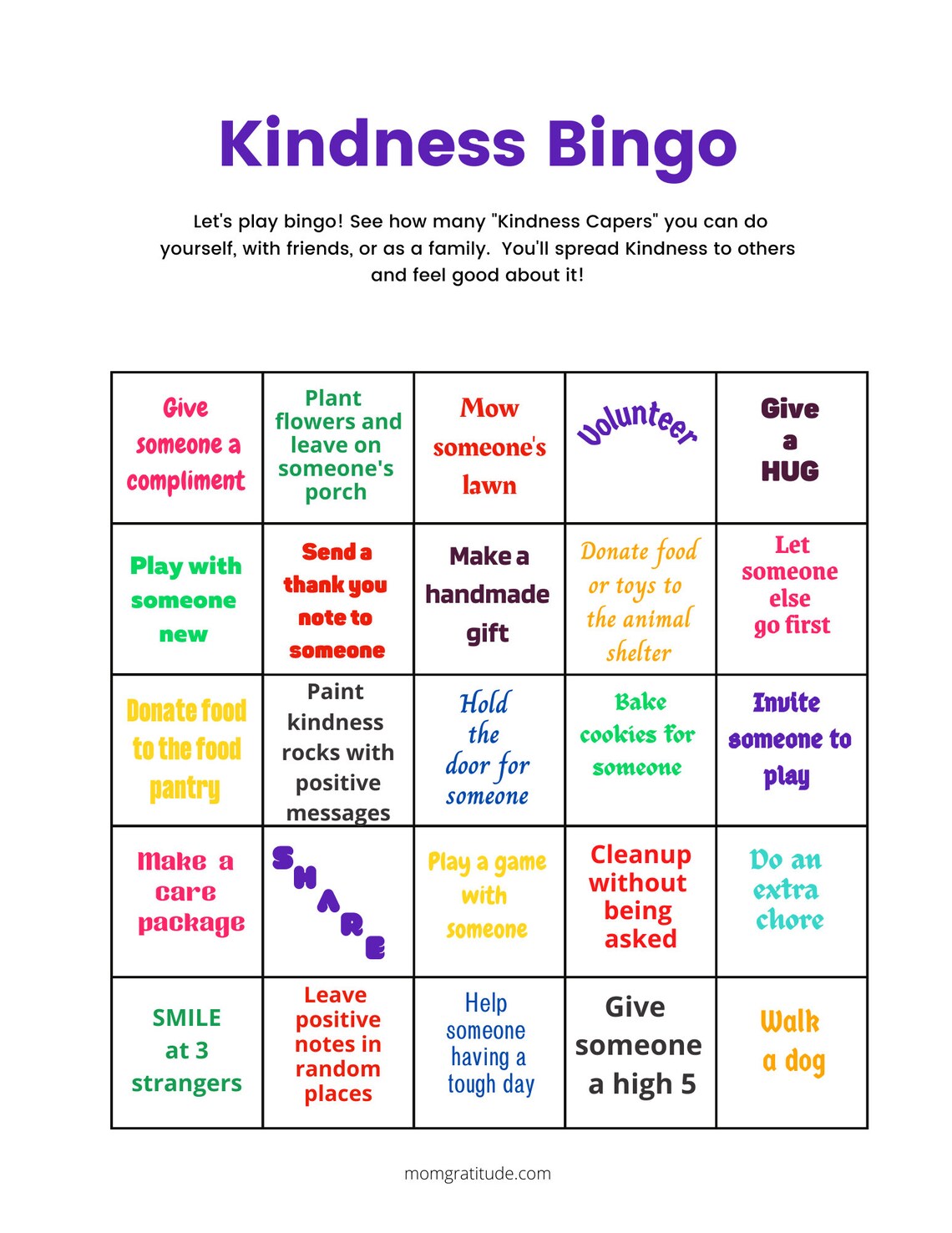 Kindness Kit | Printable | Family Activity | Children's Fun | Gratitude ...