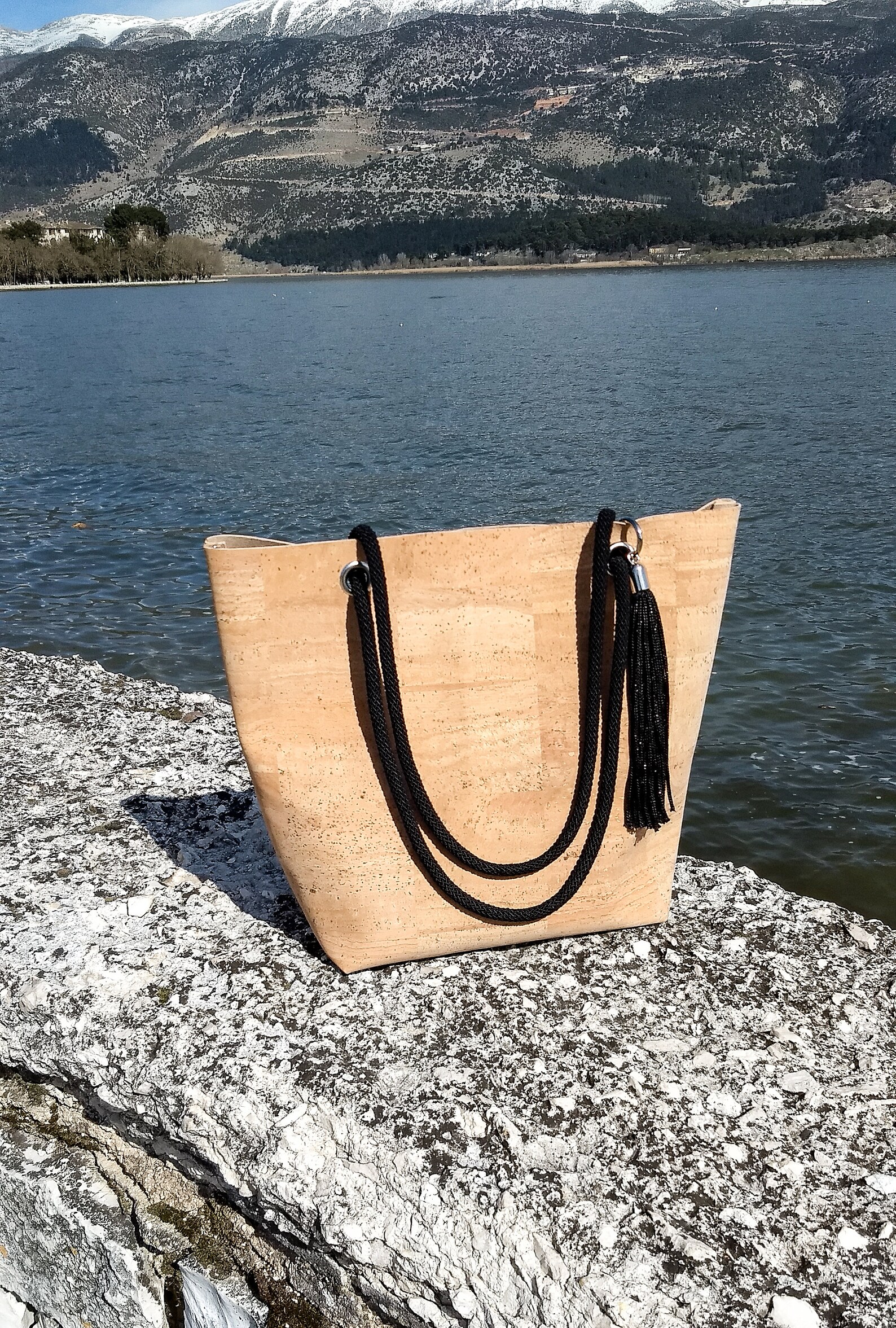 Cork Leather Bag Handmade Tote Bag Cork Leather Handbag | Etsy