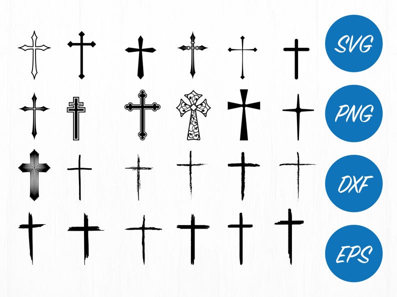 Cross SVG Bundle: 104 Christian Design Files (digital Download for ...