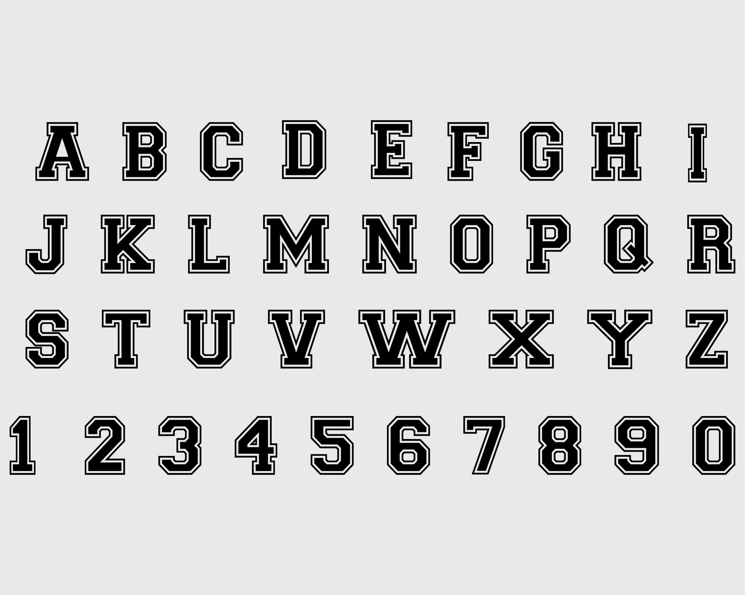 Varsity Font SVG Bundle: Sports Letters & Numbers (digital Download) - Etsy