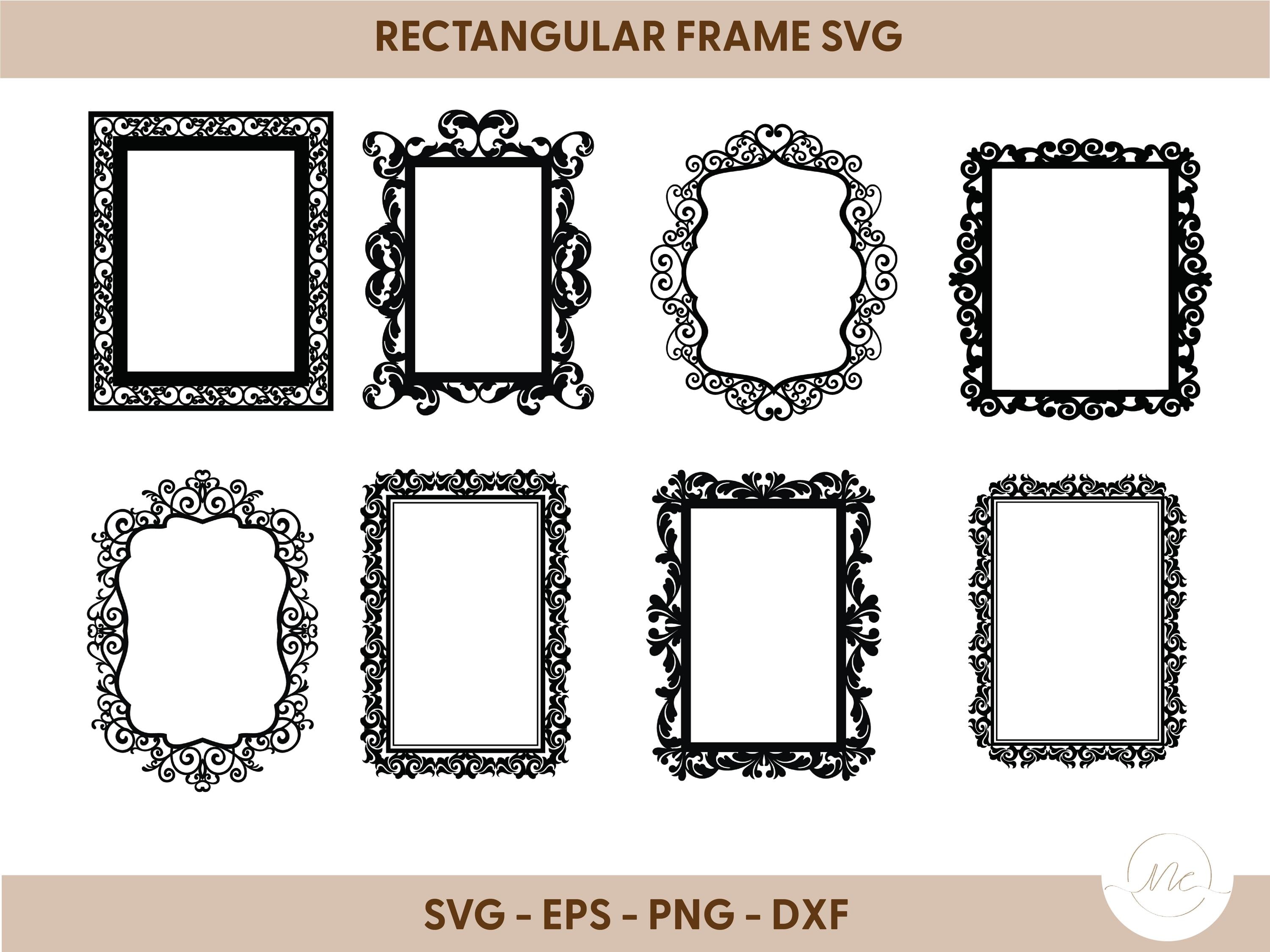 Rectangular Frame Svg Bundle | Decorative Frame SVG | Ornamental Frame ...