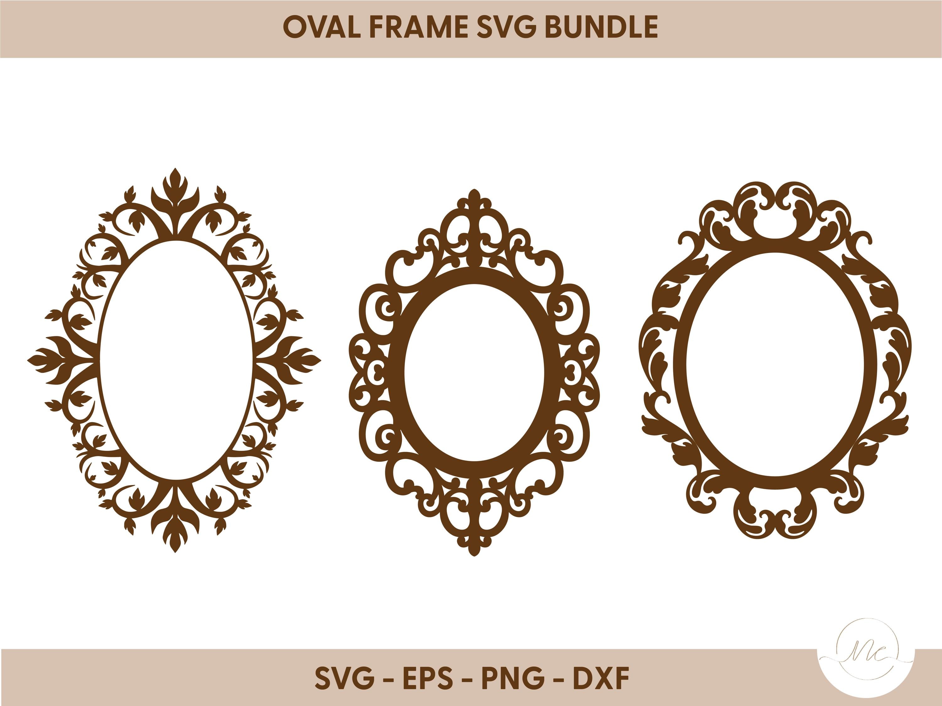 Decorative Frame SVG Bundle: Oval & Circle Frames, Cricut Cut File - Etsy