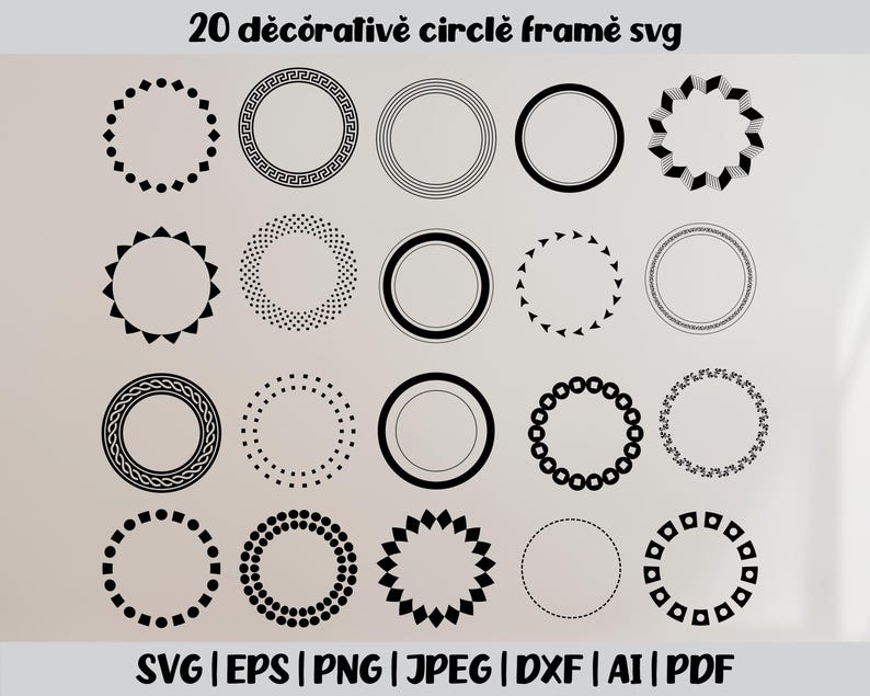 Decorative Circle Frame SVG Bundle: Calligraphic Monograms, Wreath ...