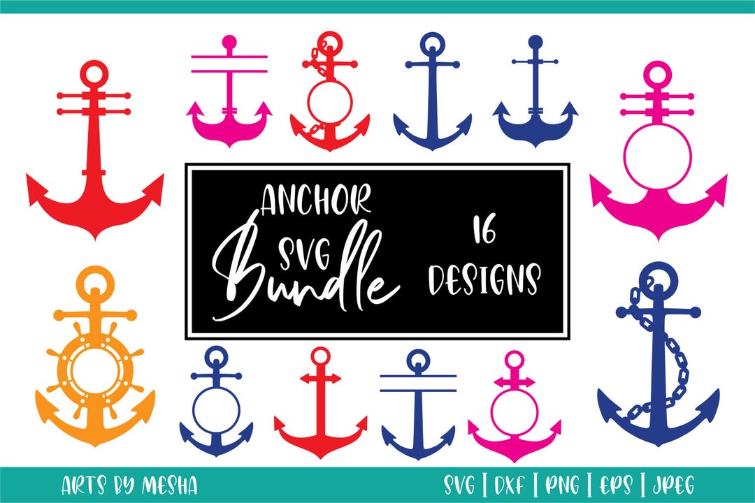 Anchor SVG Bundle, Anchor PNG Bundle, Anchor Clipart, Anchor Monogram ...
