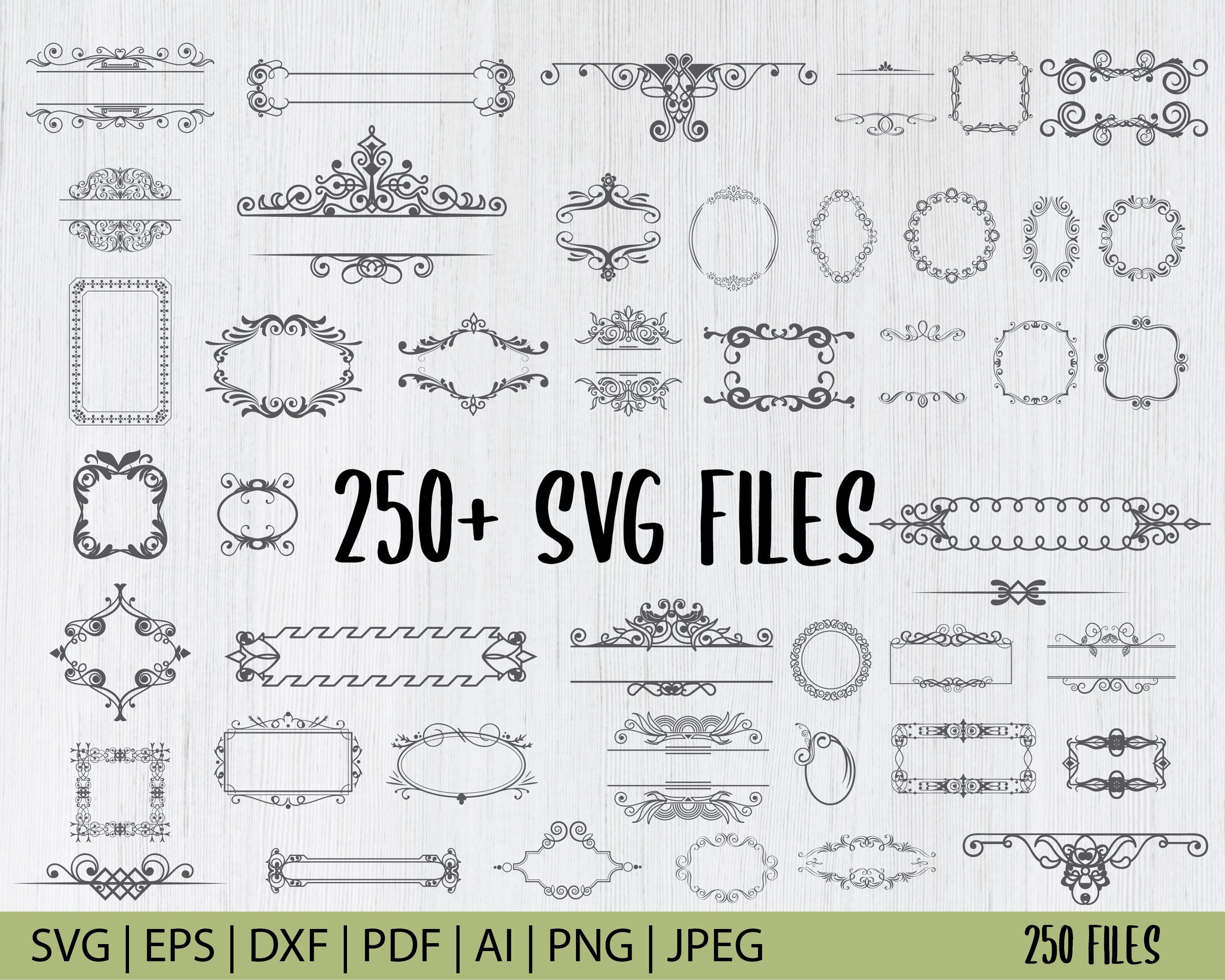 Elegant Decorative Elements SVG Bundle: Frames, Borders, Dividers ...