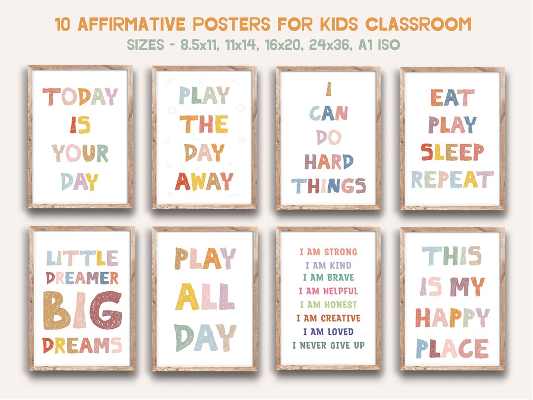 Affirmation Posters for Kids: Playroom & Classroom Decor (PDF ...