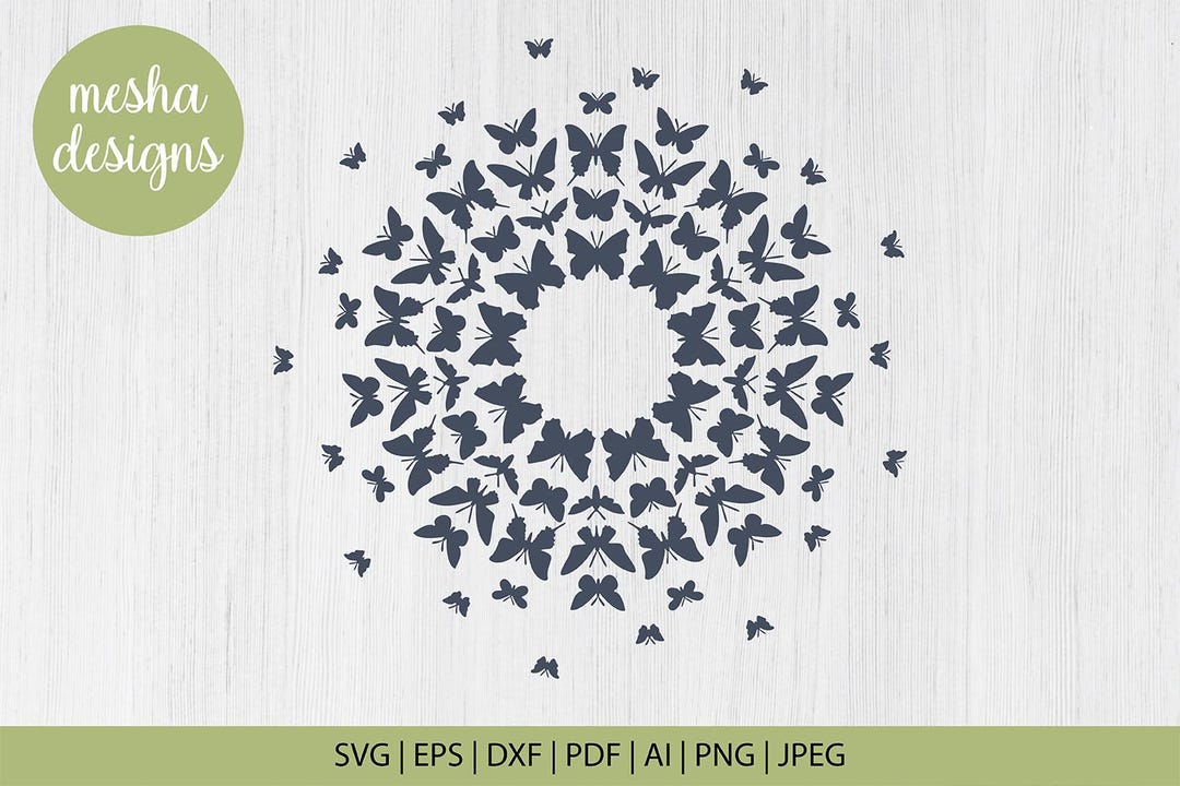 Butterfly Frame Svg | Butterfly Frame Cut File | Floral Butterfly Frame ...